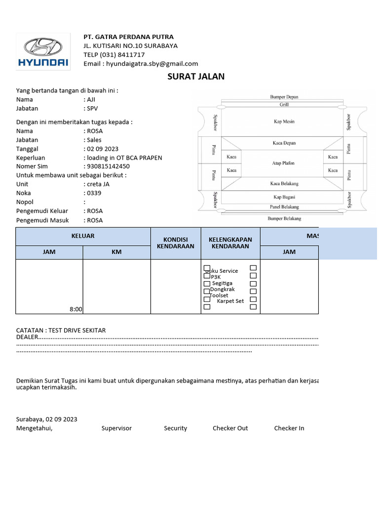 Test Drive and Vehicle Handover Form | PDF