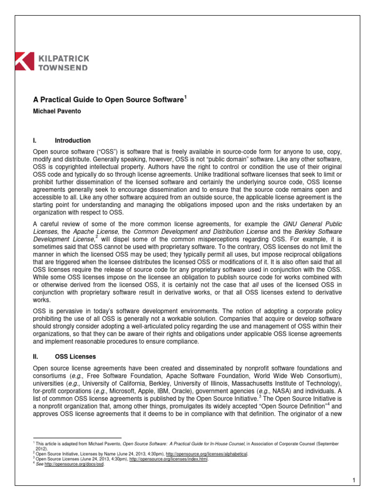 A Practical Guide To Open Source Software | PDF | Source Code | Proprietary Software