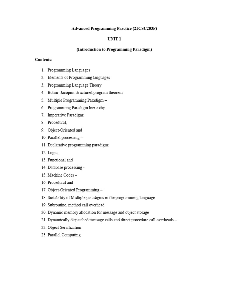 UNit 1 Notes | PDF | Programming Paradigms | Programming Language