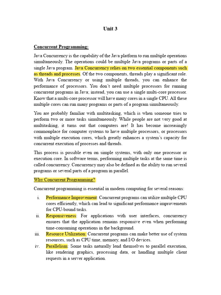 Unit 3 Notes Pdf Process Computing Method Computer Programming 1040