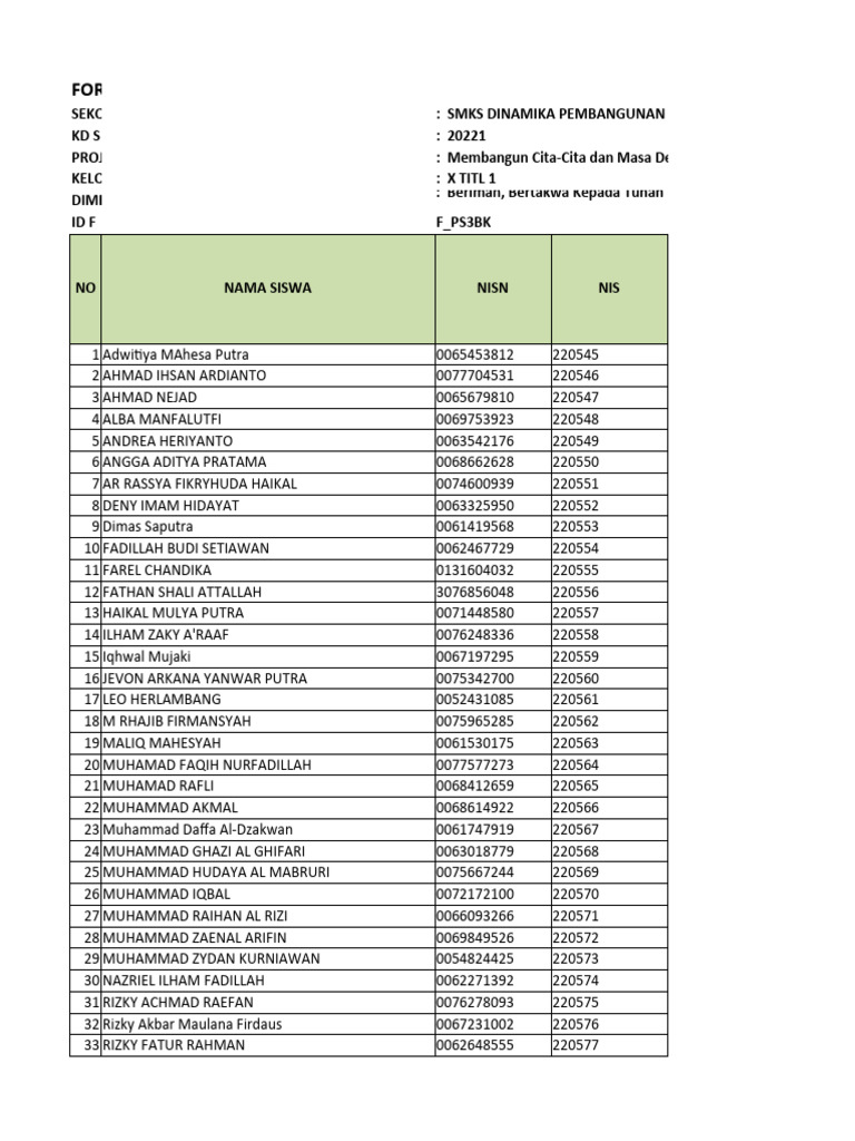1NIL - P3S - 2022 - SMK - X TITL 1 - Beriman Bertakwa Kepada Tuhan | PDF