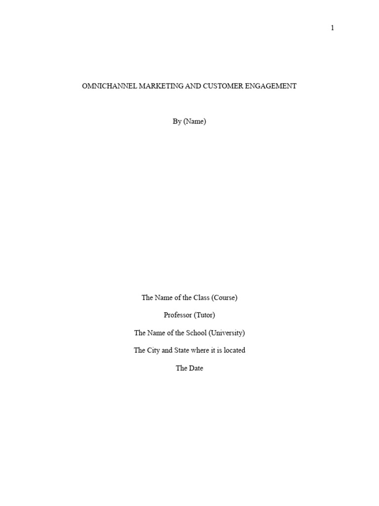 Omnichannel Marketing Research Proposal | PDF | Retail | Customer Experience