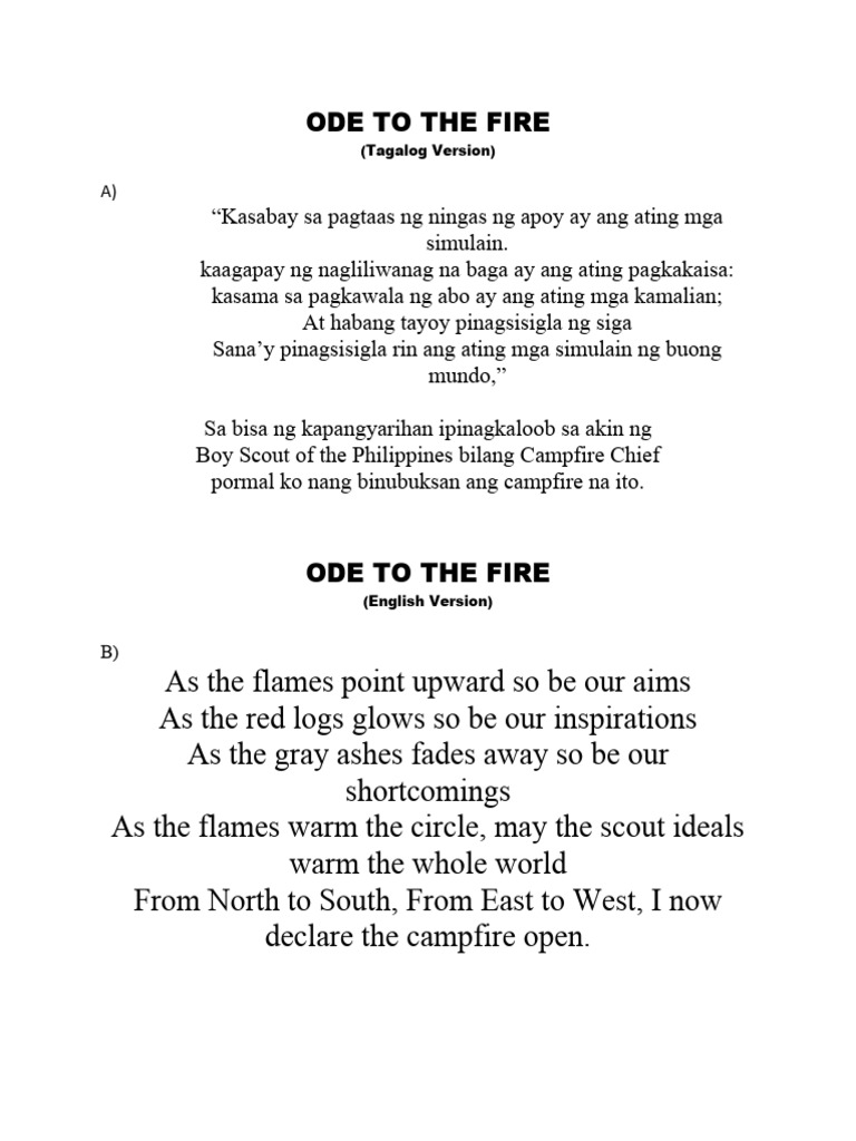 Ode To The Fire | PDF