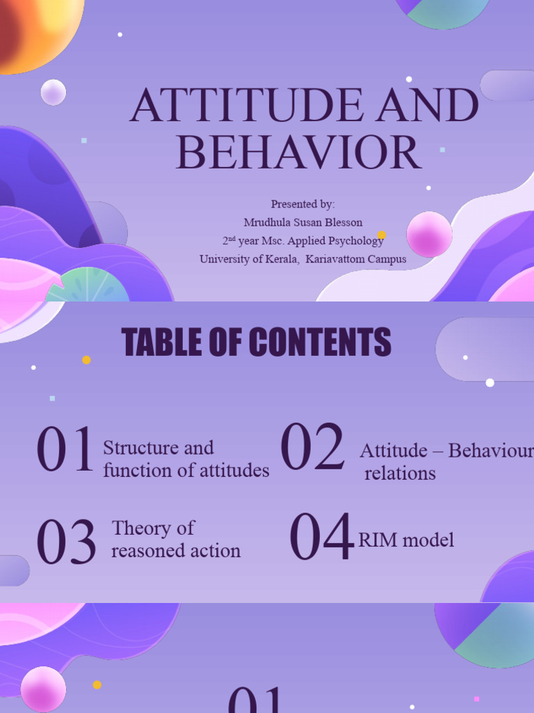 Attitudes and Behavior | PDF | Attitude (Psychology) | Intention