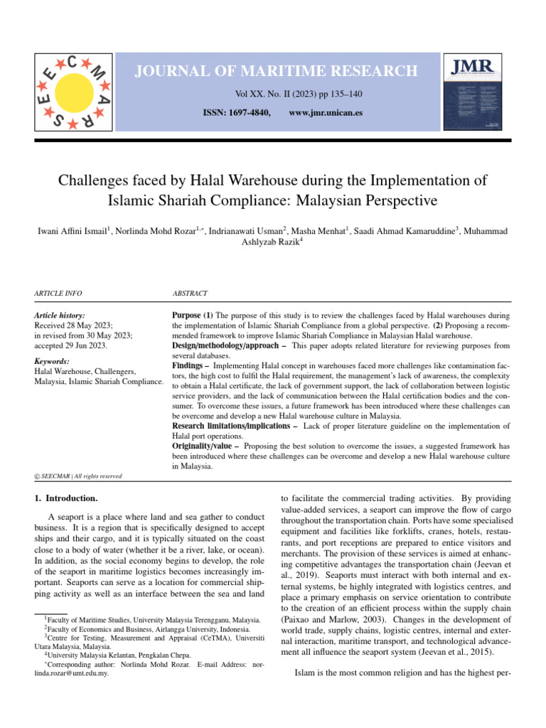 Journal of Maritime Research | PDF | Port | Warehouse