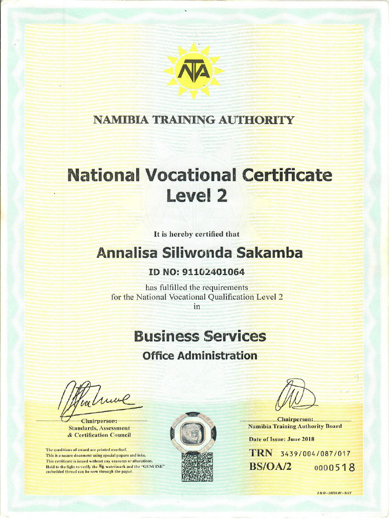 Business Service Level 2 Certificate | PDF