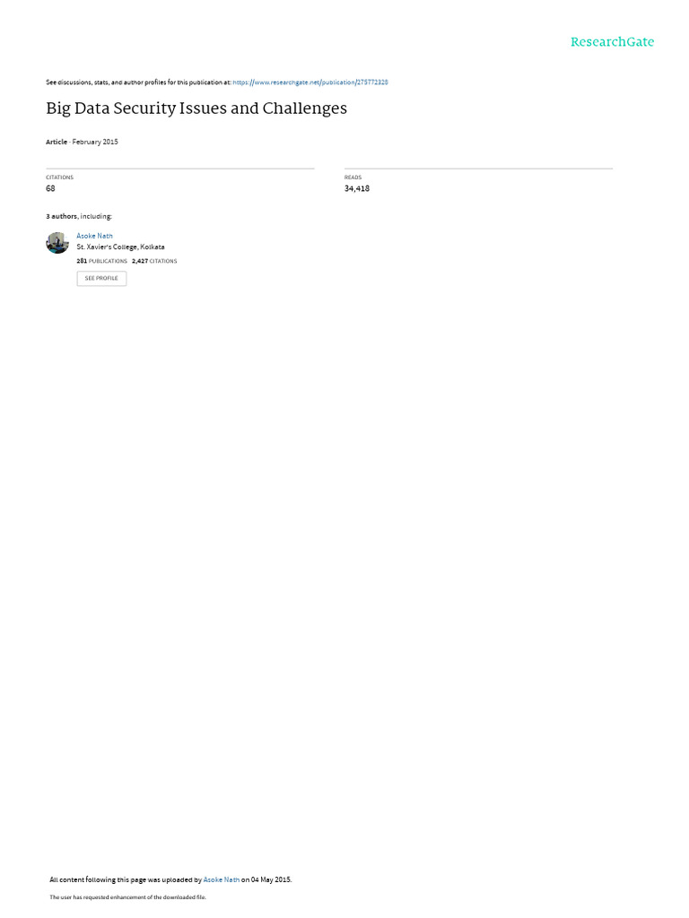 Big Data Security Issues | PDF | Big Data | Analytics