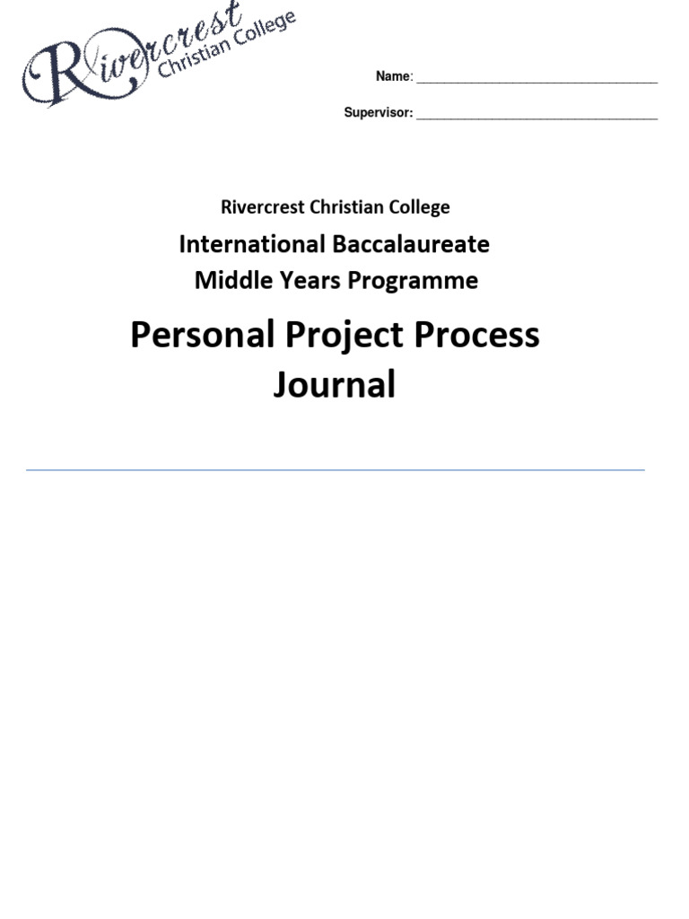 2023 Personal Project Process Journal - Nicole | PDF | Goal | Libraries