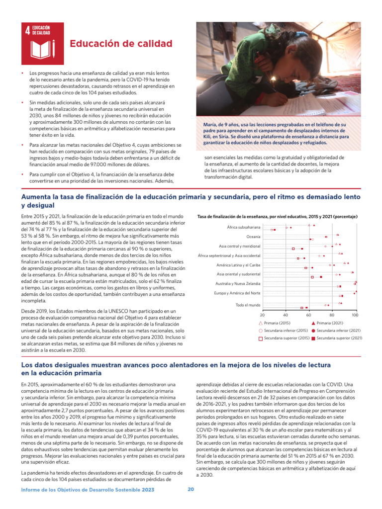 The Sustainable Development Goals Report 2023 - Spanish 22 | PDF