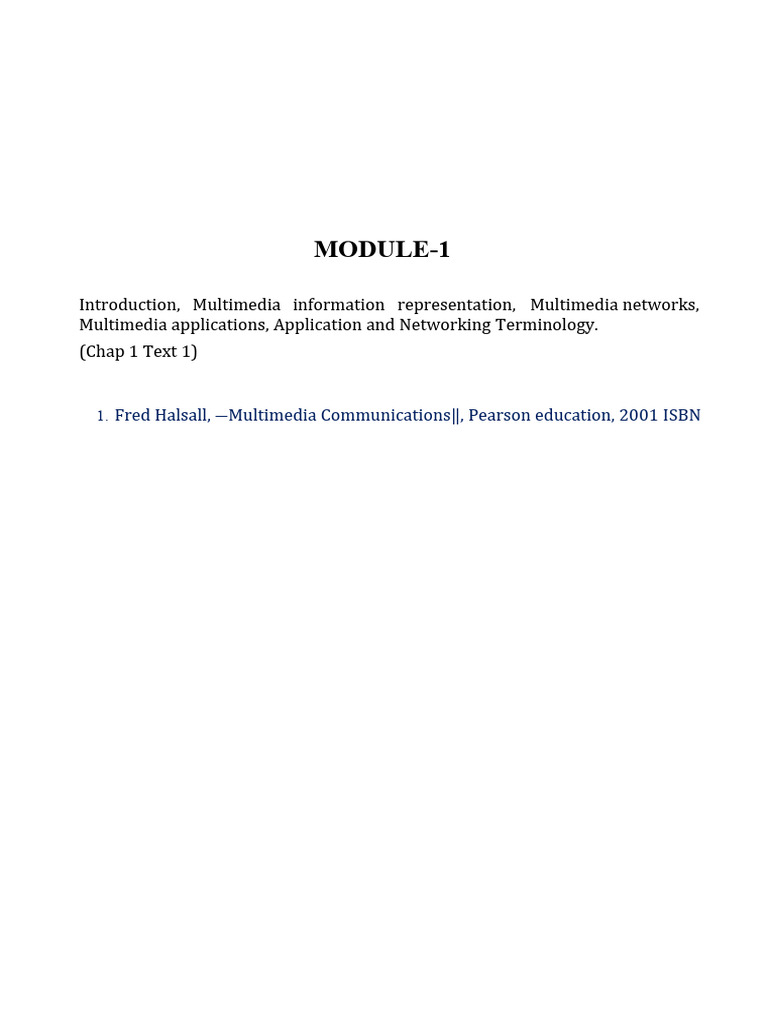 Multimedia Communication-Module 1 | PDF