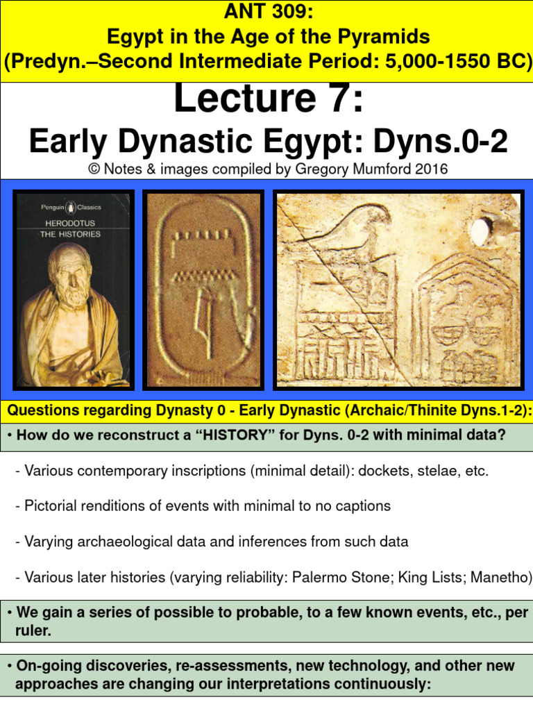 Anth.309 Ppt. Lecture-7 Dynasties 0-2 in | PDF