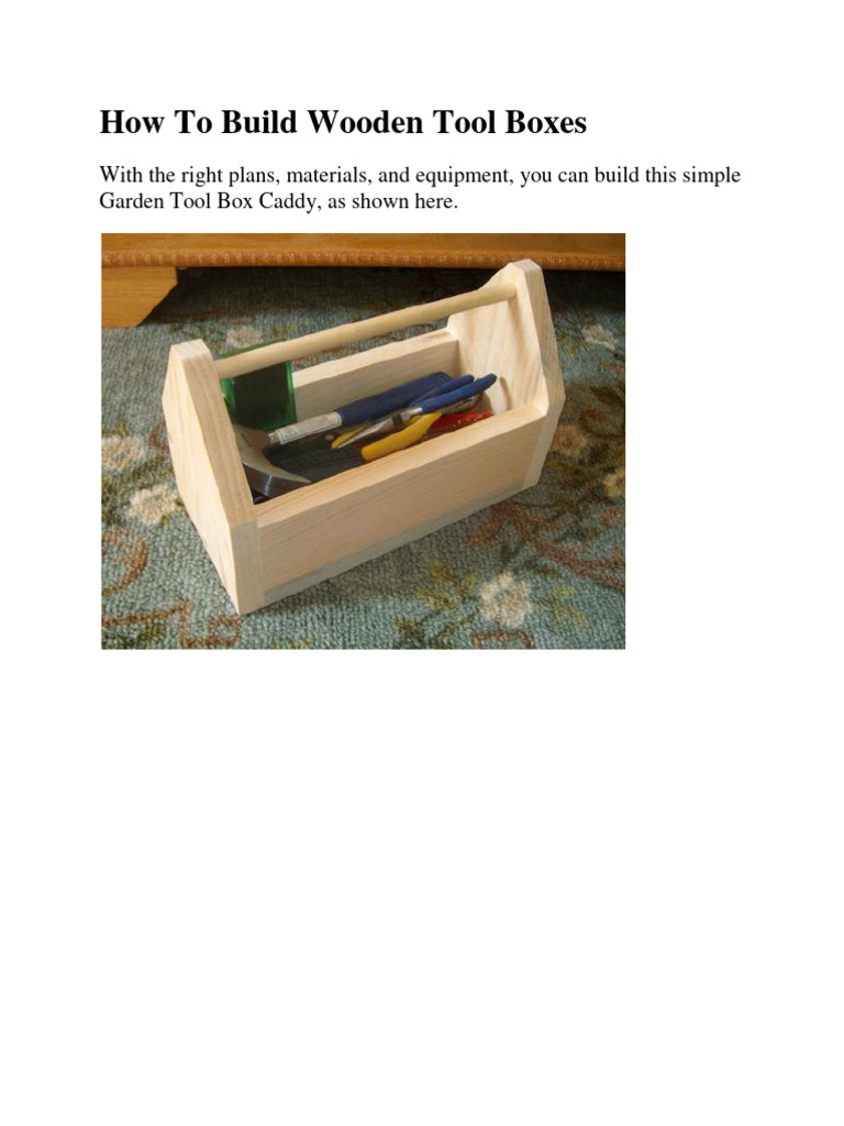 Wooden Tool Boxes | PDF