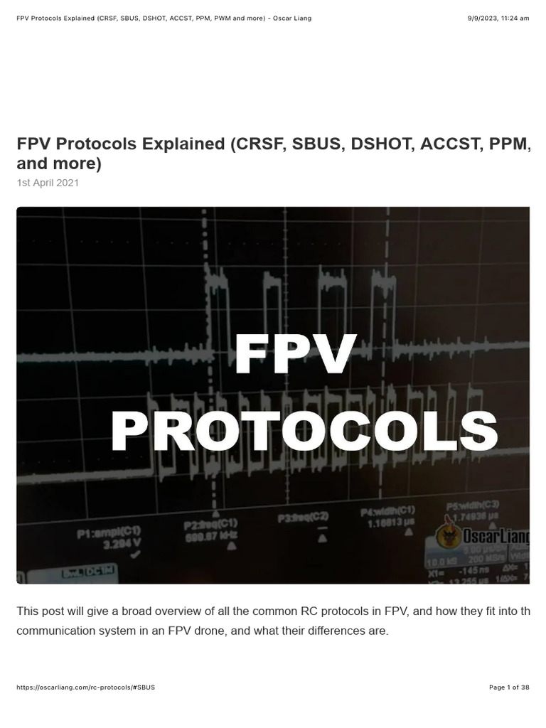 FPV Protocols Explained (CRSF, SBUS, DSHOT, ACCST, PPM, PWM and More) - Oscar Liang | PDF ...