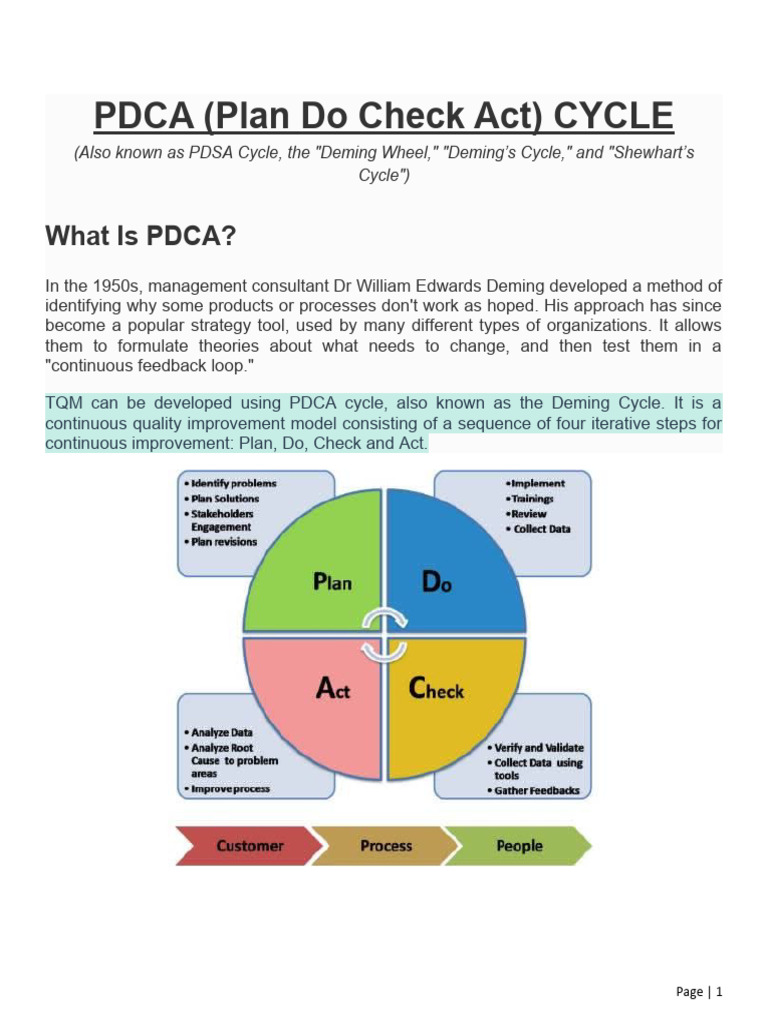 PDCA | PDF | Analysis | Systems Science
