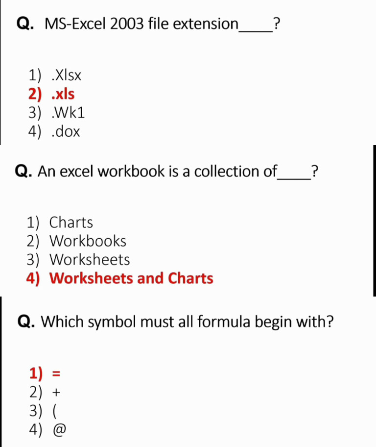 EXCEL Viva Questions and Answers 193765515 | PDF