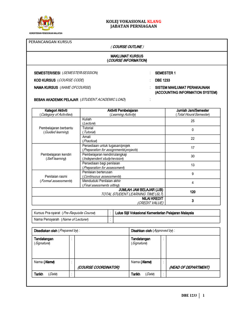Co - Dbe 1233 Sistem Maklumat Perakaunan | PDF