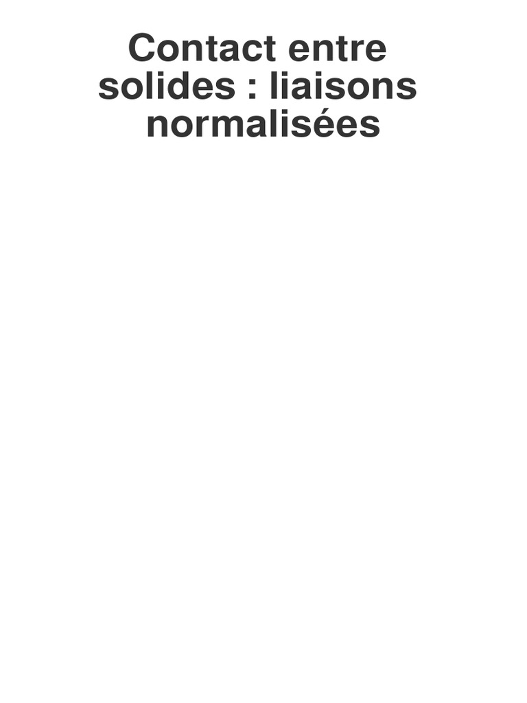 Liaisons normalisées entre solides | PDF | Méthodes et références ...