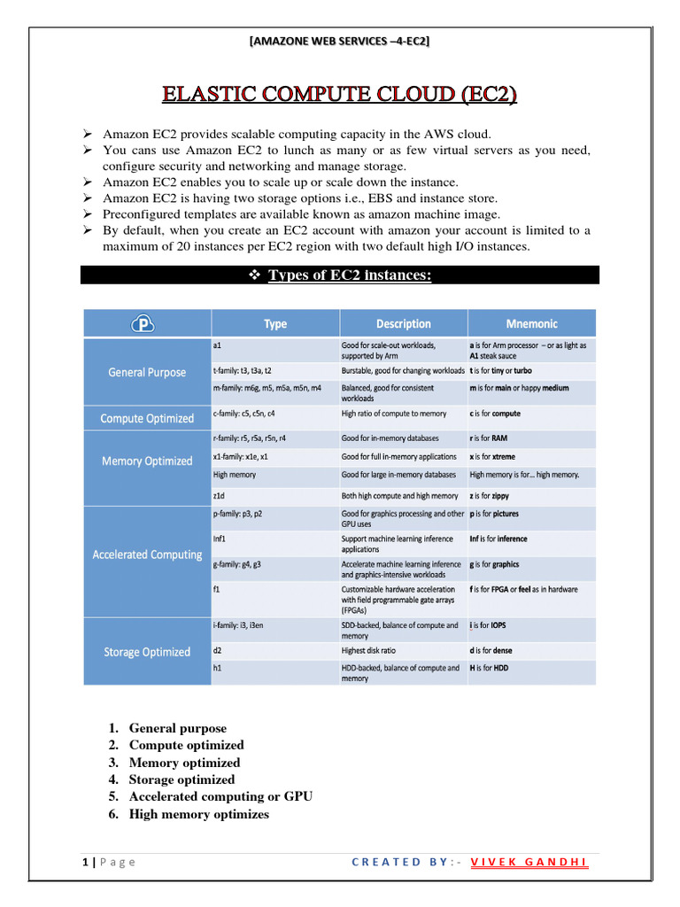 EC2 Instance Full Details | PDF | Computer Hardware | Information Technology