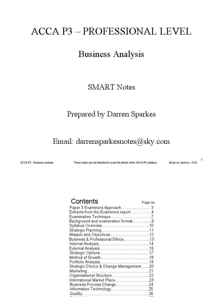 Acca P3 Smart Notes D10 Pdf Strategic Management Corporate Social