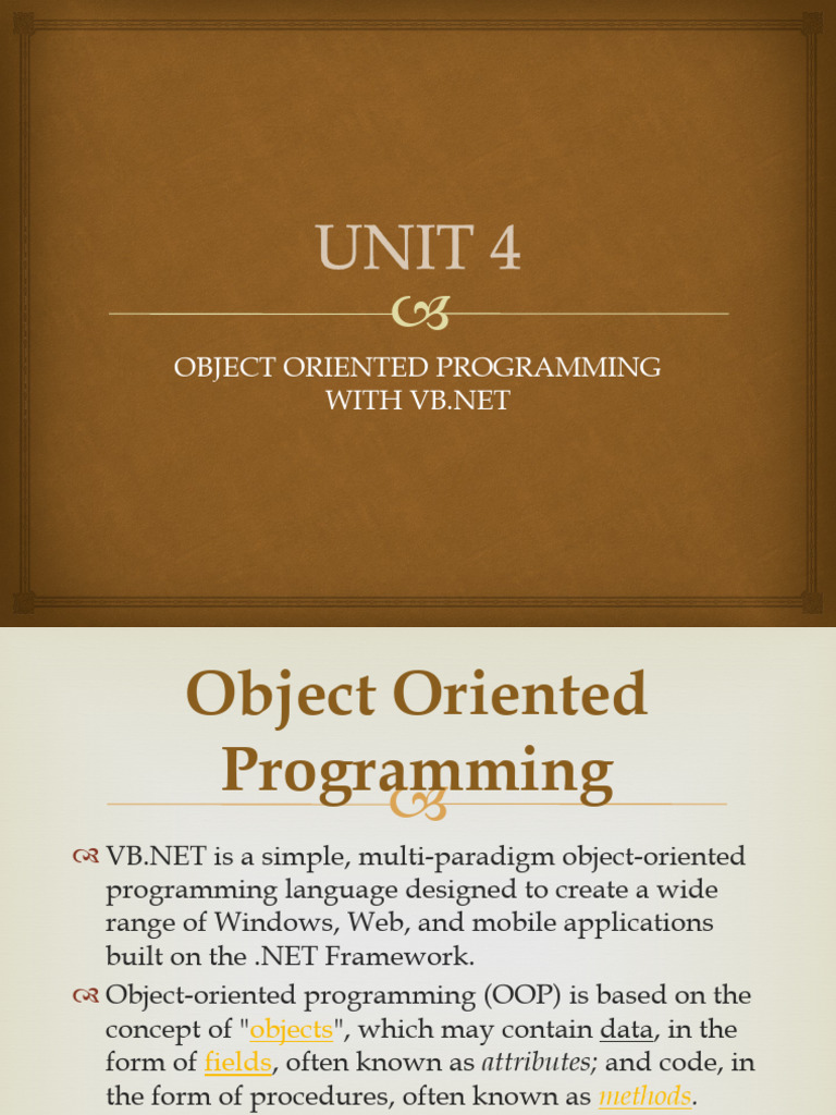 Unit 4 | Download Free PDF | Object Oriented Programming | Class (Computer Programming)