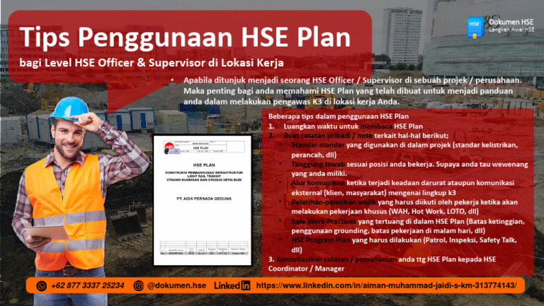 Tips Penggunaan HSE Plan Bagi HSE Officer & Supervisor | PDF ...