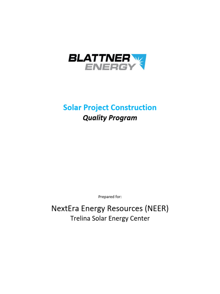 Solar Project Quality Program Guide | PDF | Specification (Technical ...
