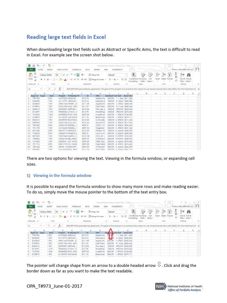 Viewing Large Text Fields | PDF