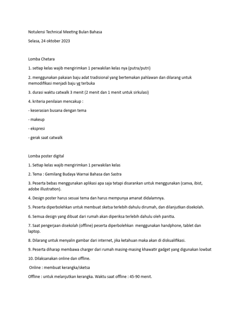 Notulensi Technical Meeting | PDF Notulensi Technical Meeting | PDF