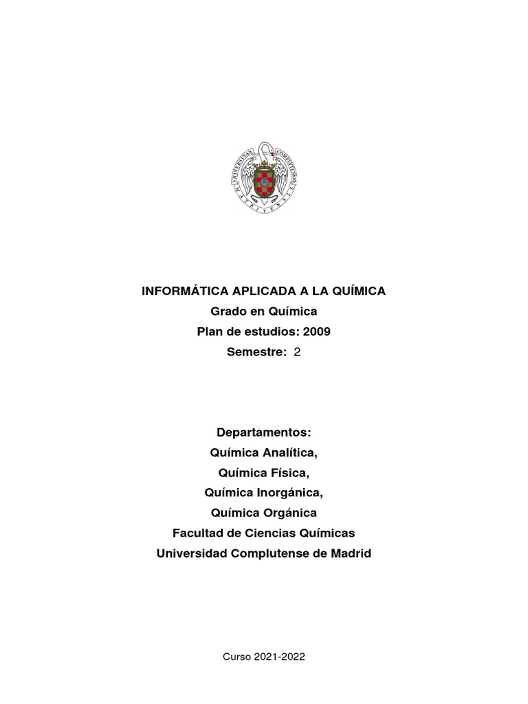 Guión Prácticas Segundo Cuatri IAQ 2021-2022 | PDF | Equilibrio químico | Constante de ...