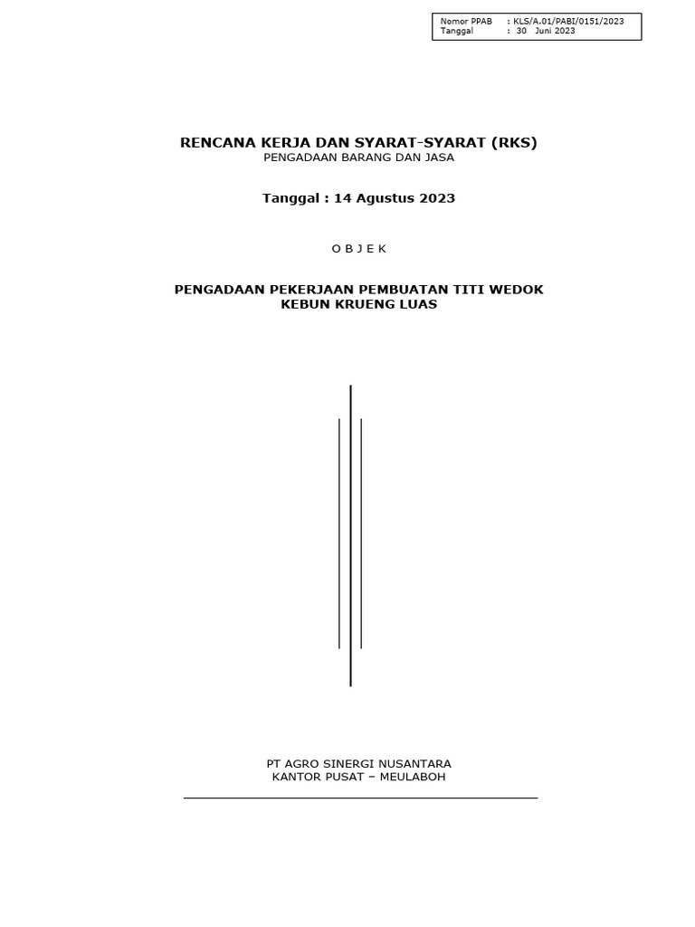 RKS Titi Wedok - CV - BI | PDF