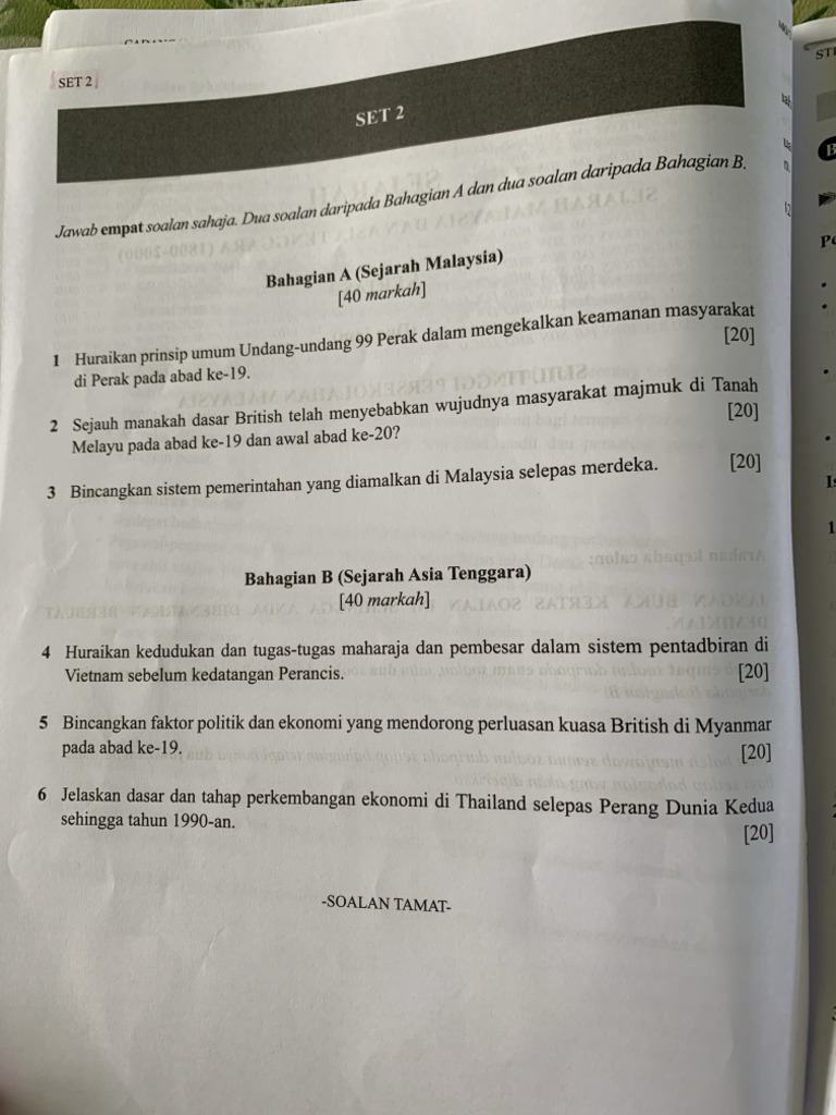 Sejarah STPM SEM 3 Latihan and Jawapan | PDF