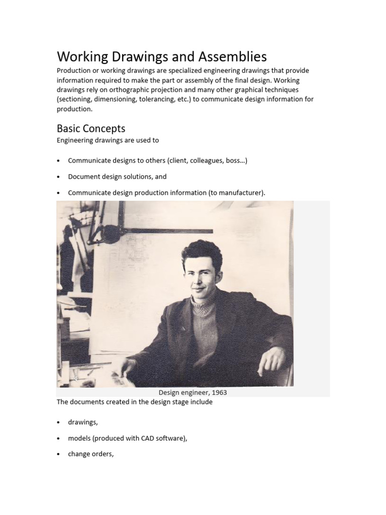 Working Drawings for Engineering Assembly | PDF | Engineering Tolerance ...