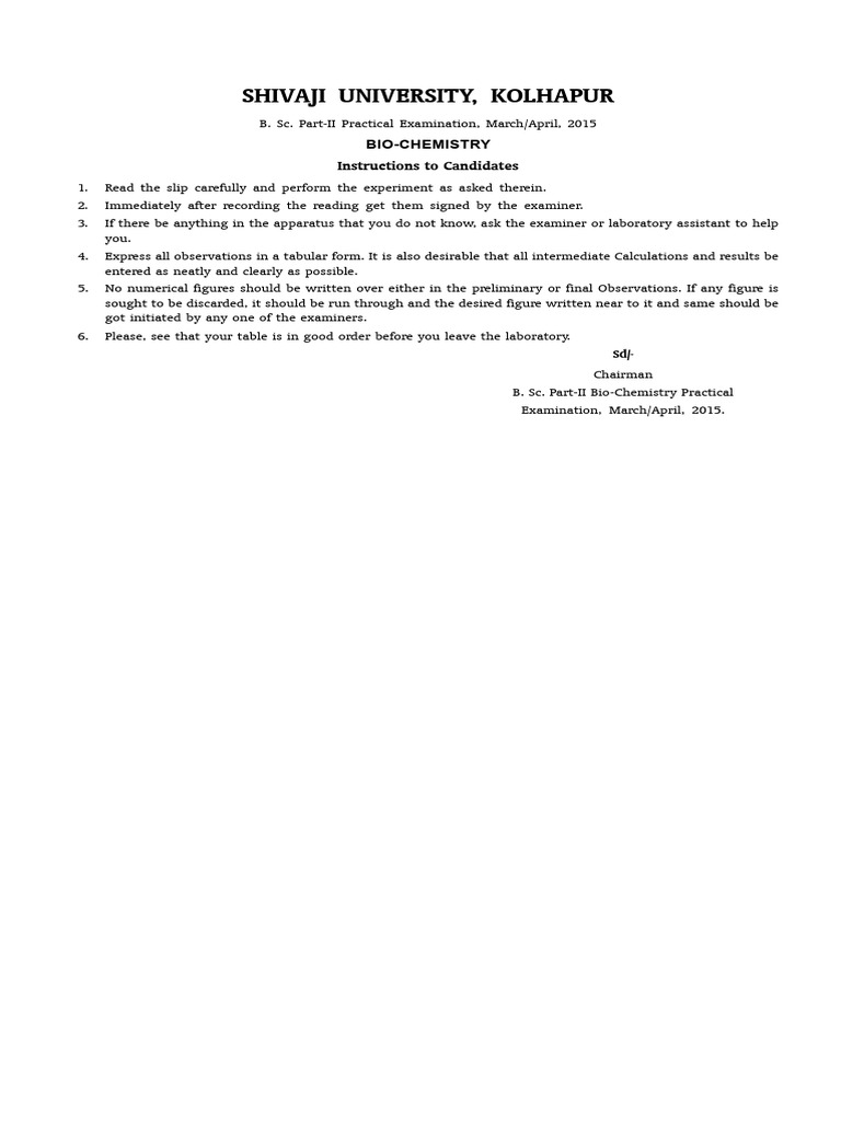 Biochemistry Bsc2 Practical Slip 1 | PDF | Chemistry | Titration