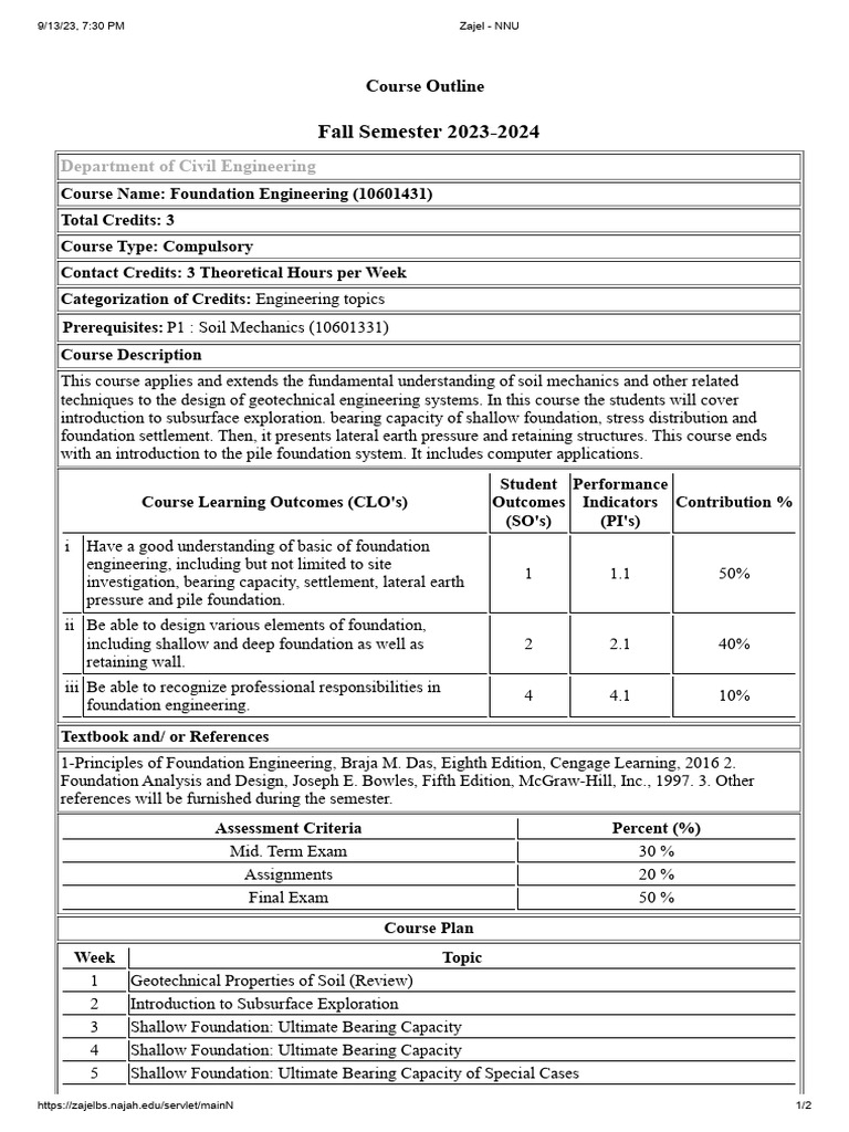 Foundations Outline | PDF