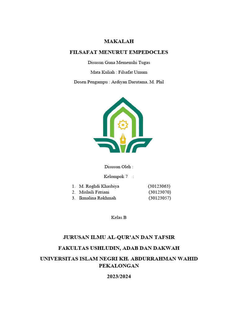 Kelompok 7 Empedocles | PDF