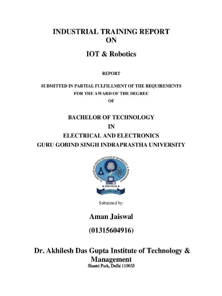 Internship Report On Iot Robotics | PDF