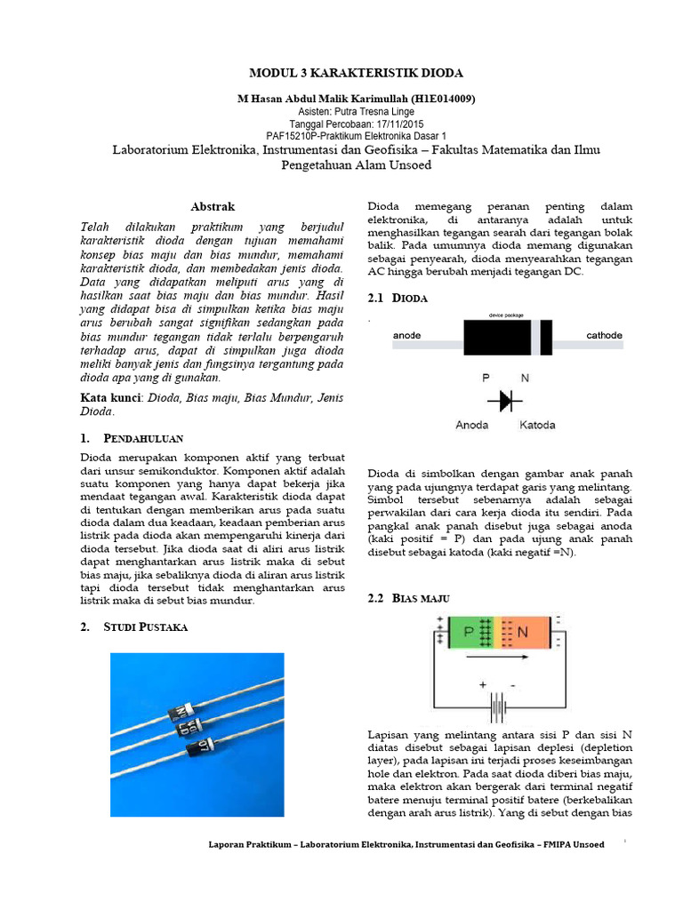 Karakteristik Dioda: Bias Maju & Mundur | PDF