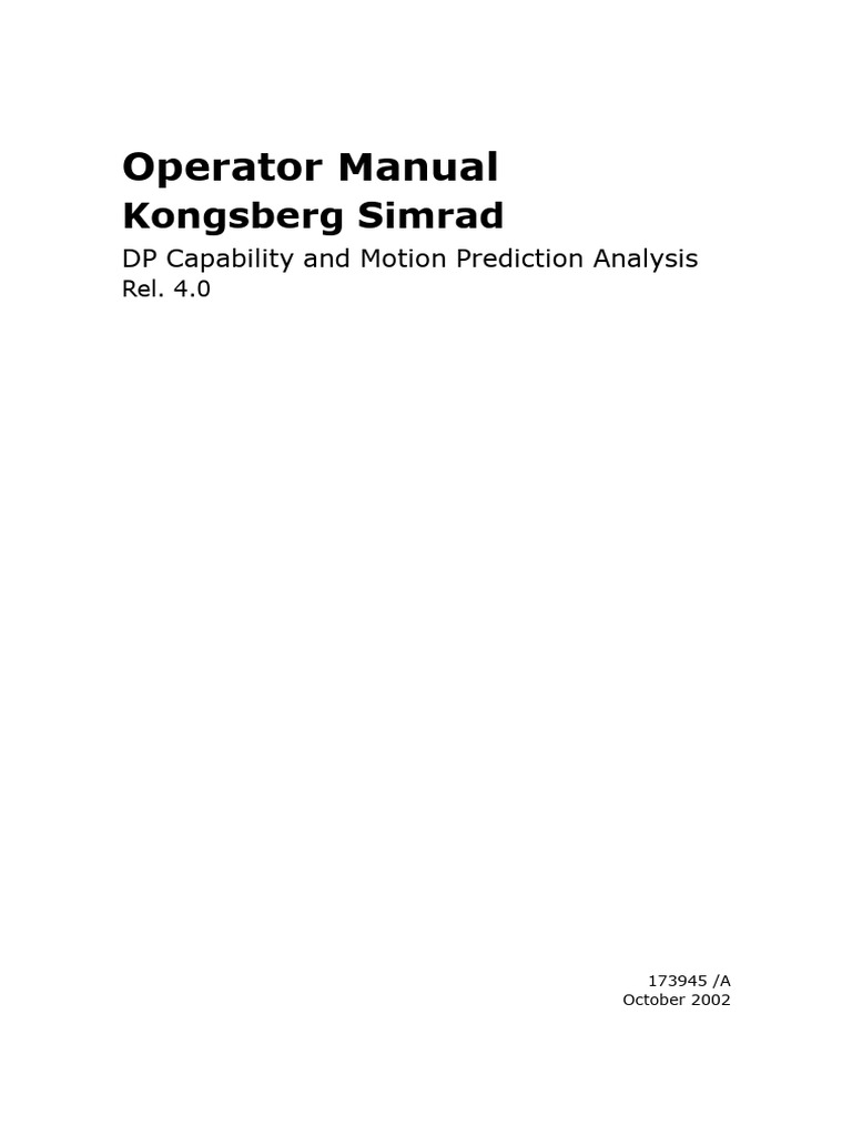 Kongsberg - DP Capability Operating Manual | PDF | Amplitude | Waves