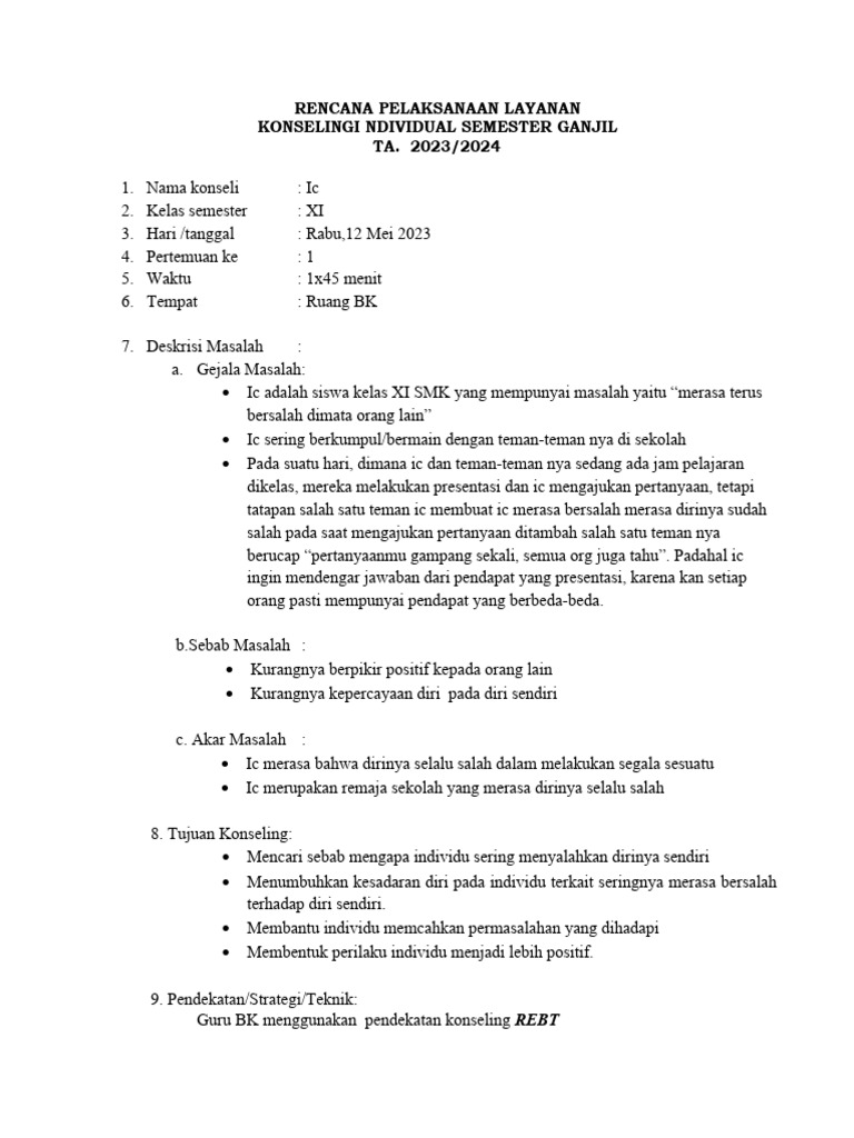 RPL KONSELING INDIVIDUAL REBT Finish | PDF