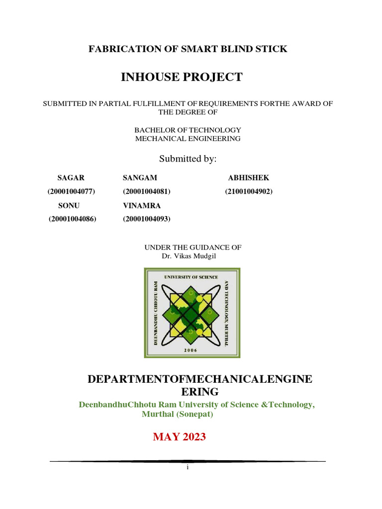 Smart Blind Stick Repo | PDF | Arduino | Ultrasound