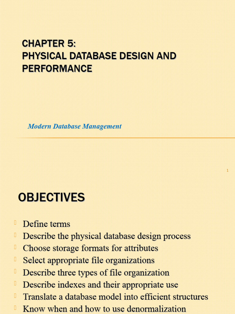 DB Chapter 05 Physical Database Design and Performance | PDF DB Chapter 05 Physical Database Design and Performance | PDF