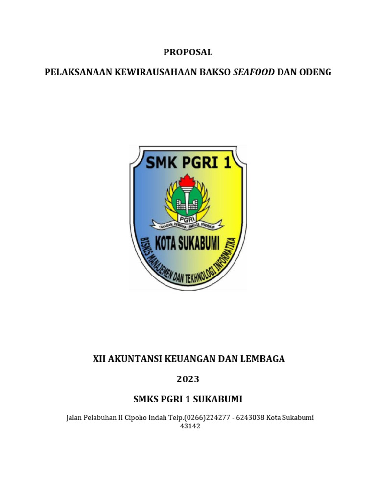 Proposal Usaha Bakso Seafood dan Odeng | PDF | Business