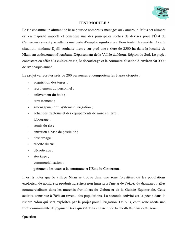 Devoir Module 3 | PDF | Agriculture