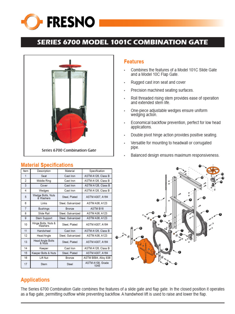 Series 6700 Combo Gate | PDF | Screw | Steel