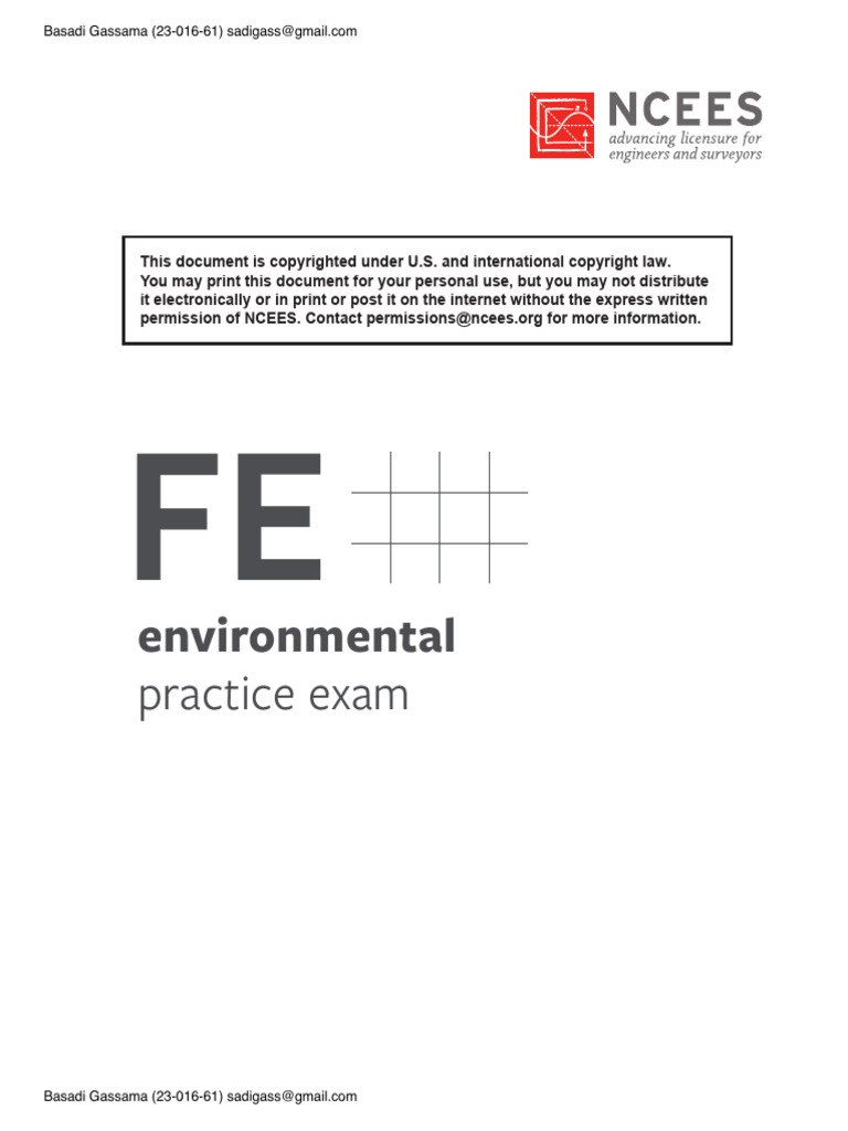 FE Environmental Practice Exam-2301661 | Download Free PDF | Fluid ...