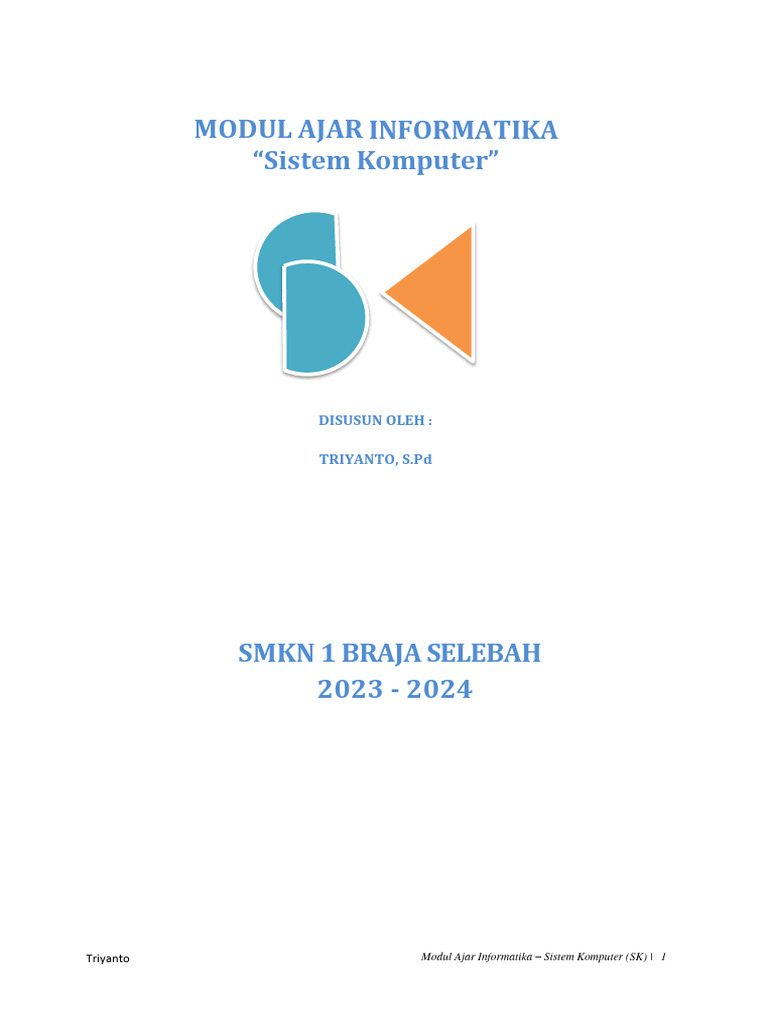 Modul Ajar Sistem Komputer Informatika | PDF