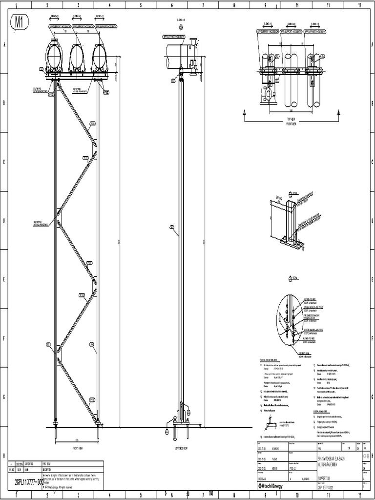 380kV SF6 Switchgear Support Document | PDF | Washer (Hardware) | Screw
