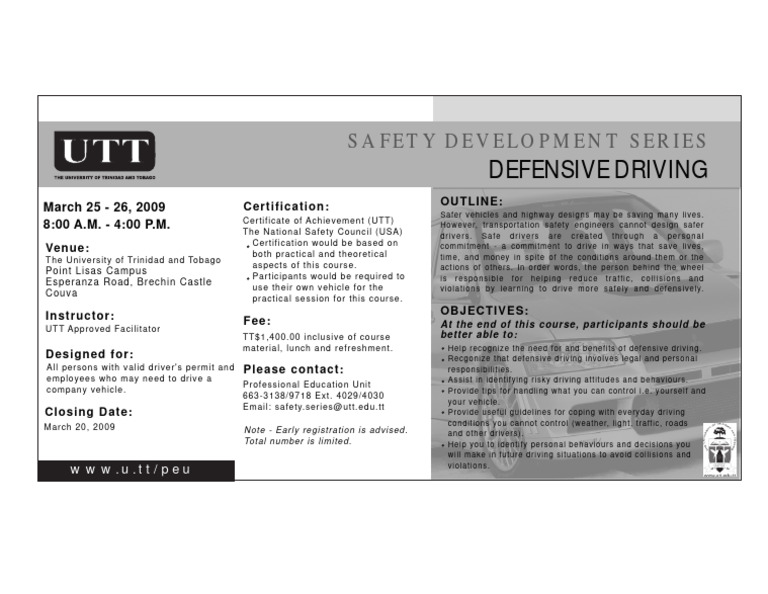 Defensive Driving | PDF | Driving | Road Transport