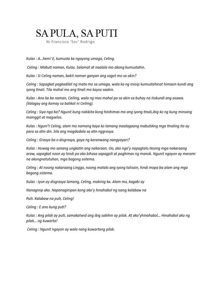 Sa Pula, Sa Puti: Ni Francisco Soc' Rodrigo | PDF