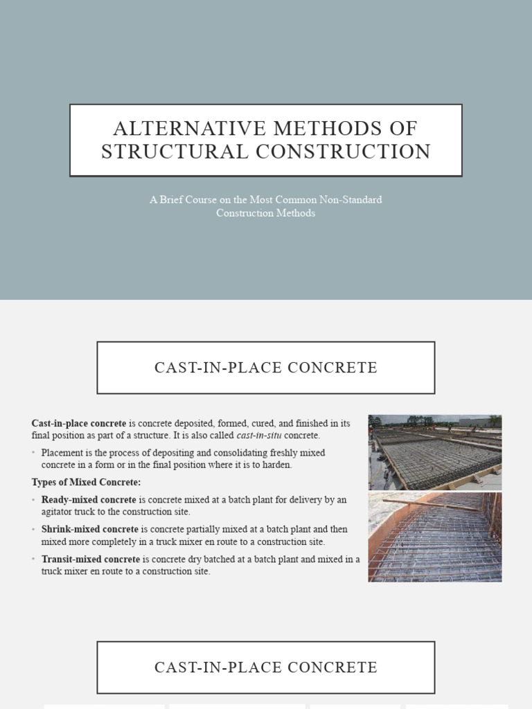 01 Alternative Methods of Structural Construction | PDF | Concrete | Wall
